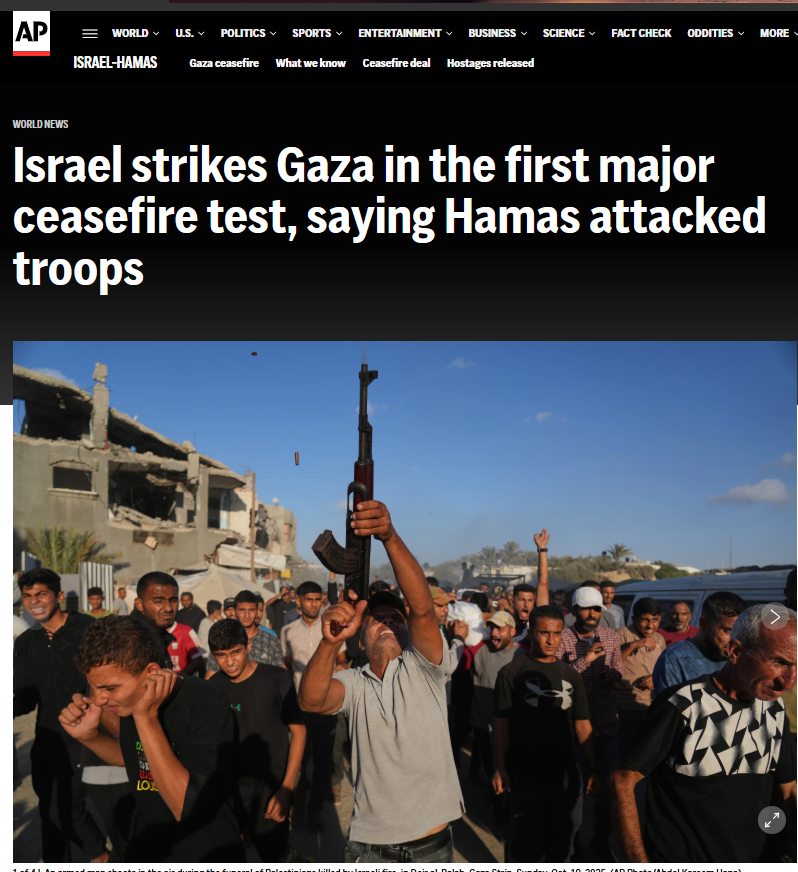 Hamas Attacks and Kills, AP Headline Blames Israel For Testing ...